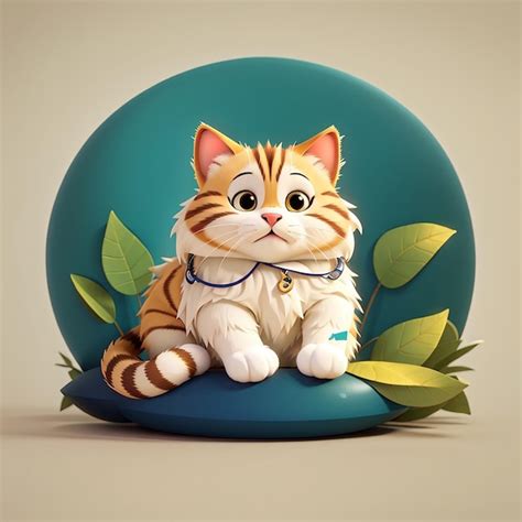 Premium Photo Sitting Lazy Cat Cartoon Vector Illustration