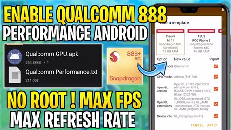 Enable Qualcomm 888 Performance On Any Android Phone No Root Get Max Fps And Smooth