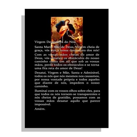 Quadro Oração Nossa Senhora Desatadora de Nós Elo