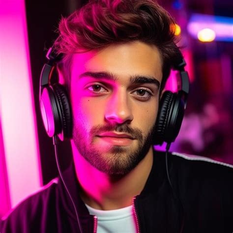 Premium Ai Image Professional Gamer Handsome Smile While Playing