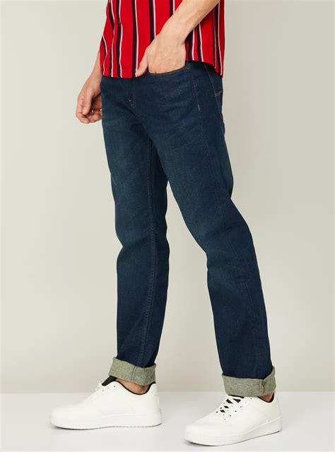Solid Slim Straight Jeans For Men Buzz Shop