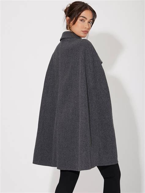 Shein Cloak Sleeve Double Breasted Overcoat Shein Usa