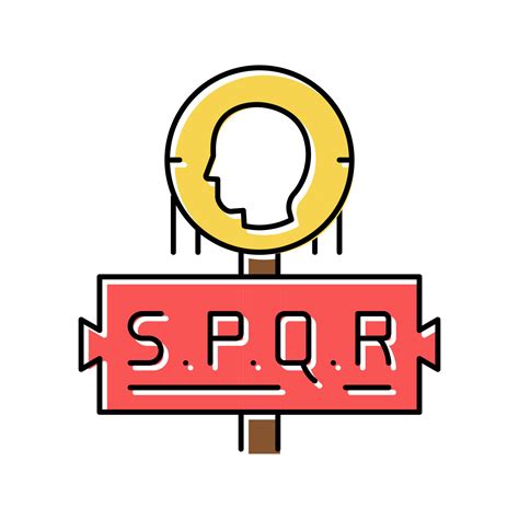 Flag Legionary Ancient Rome Color Icon Vector Illustration 18992791