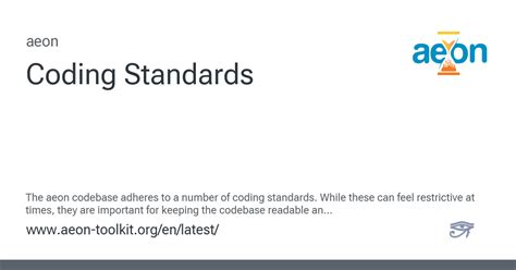 Coding Standards Aeon 130 Documentation