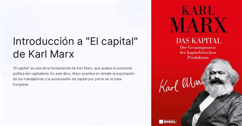 Introducción a El capital de Karl Marx