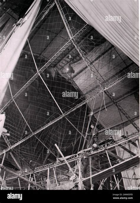 Airship Under Construction Description Metal Frameworks And Girders