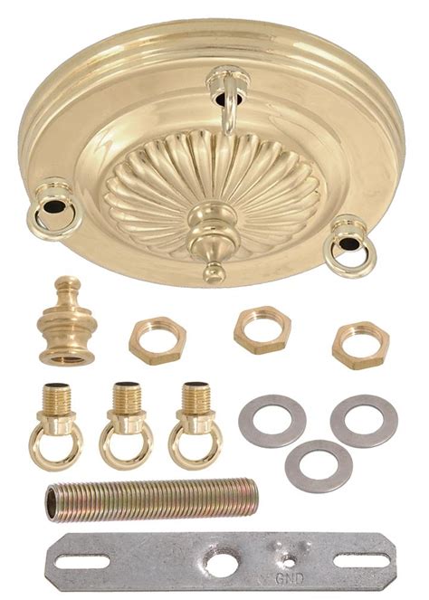 3 Loop Embossed Solid Brass Ceiling Canopy Kits 10809 Antique Lamp Supply Quality Lamp
