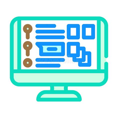 Course Catalog Online Learning Platform Color Icon Vector Illustration Stock Illustration