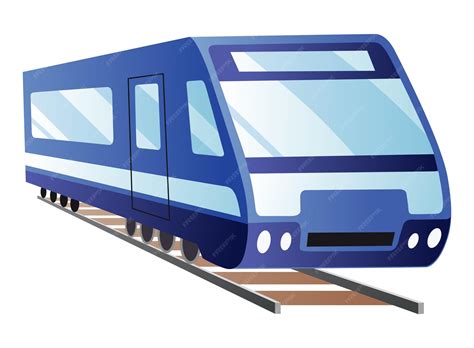 Zugmotor Flache Karikatur Eisenbahn Personenzug Oder Kutsche Zugtransport Eisenbahnwagen Reisen