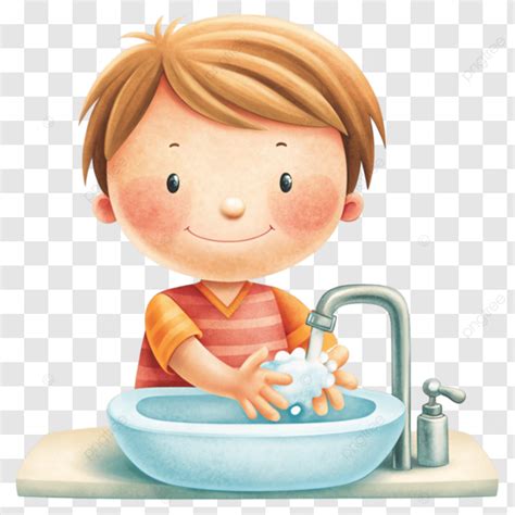Menino Lavando As Mãos Com água E Sabão Clipart Png Menino Feliz