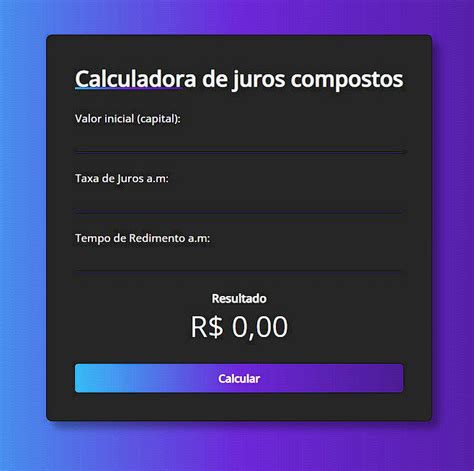 Github Arturclti Calculadora De Juros Compostos