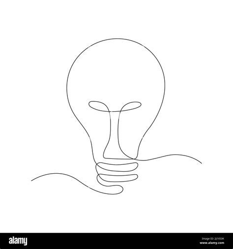 Continuous Line Drawing Of Lightbulb Line Art Bulb Idea Emergence