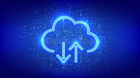 Cloud Icon Made With Binary Code Cloud Computing Service Database