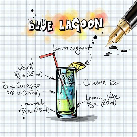 Download Blue Lagoon Cocktail Drink Royalty Free Stock Illustration