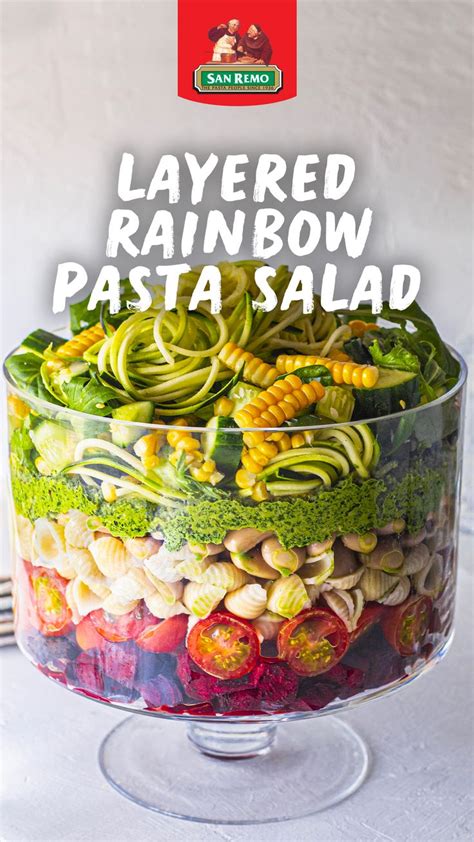 Layered Rainbow Pasta Salad San Remo Recipe Vegetarian Dishes