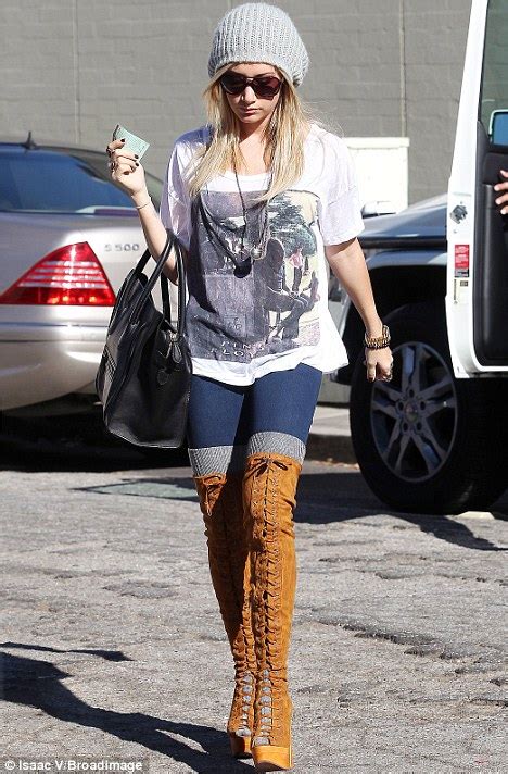 Newly Single Ashley Tisdale Is Daring In Thigh High Lace Ups Daily
