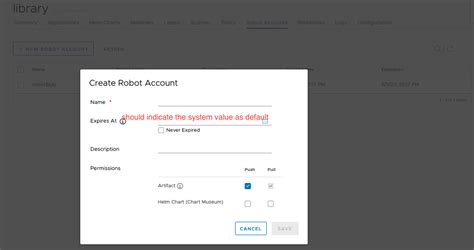 meaning of robot token expiration in system setting of is confused