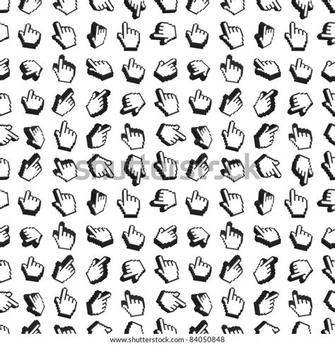 Hand Cursor Seamless Background Pattern Vector Vector De Stock Libre De Regalías 84050848