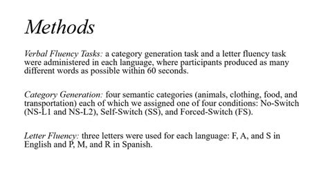 Verbal Fluency As A Measure Of Lexical Access And Cognitive Control In