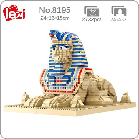 World Architecture Egypt Pharaoh Sphinx Monster Model Mini Diamond