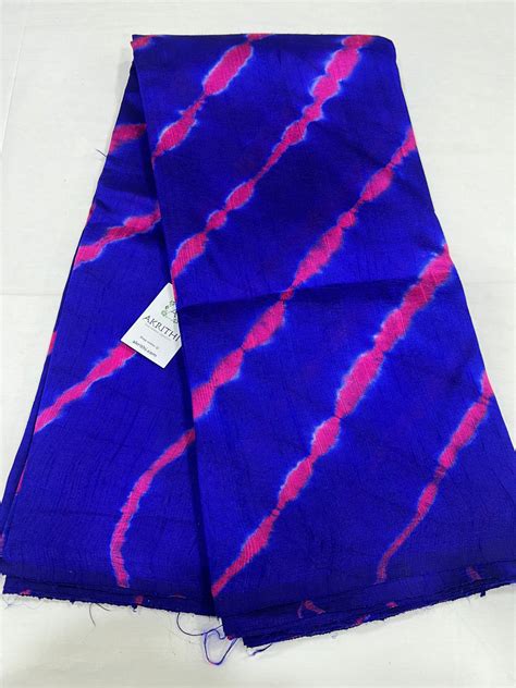 Tie And Dye Leheriya Pure Raw Silk Saree Akrithi