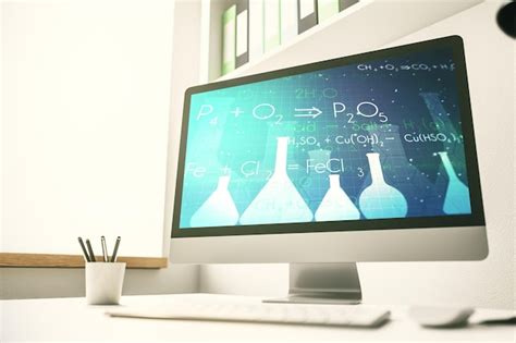 Premium Photo Creative Chemistry Illustration On Modern Computer