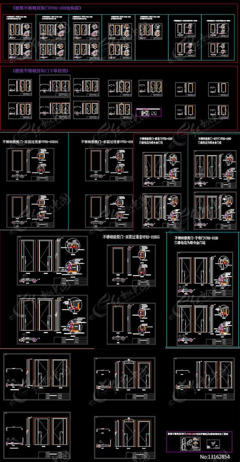 极简不锈钢房间门cad图纸图片下载红动中国