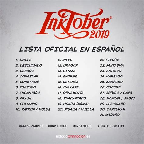 Inktober 2024 Español Lista Oficial Por qué es tan Importante