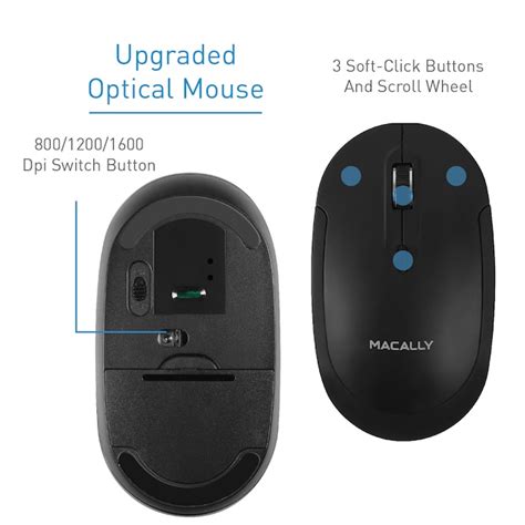 Macally 2 4g Wireless Keyboard And Mouse Combo Low Profile Compact