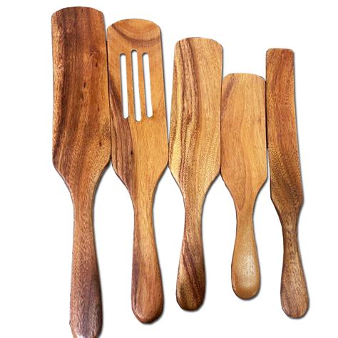 Spring Park Wooden Spatula For Cooking Premium Utensils Long Handled