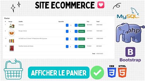 27 PANIER Afficher Le Panier Php Darija Modifier Le Panier Php