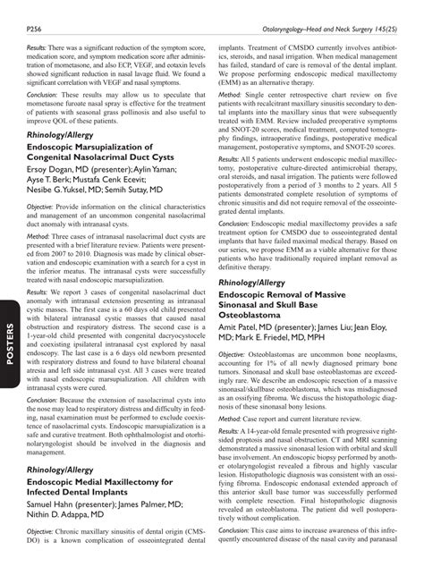 Pdf Endoscopic Marsupialization Of Congenital Nasolacrimal Duct Cysts