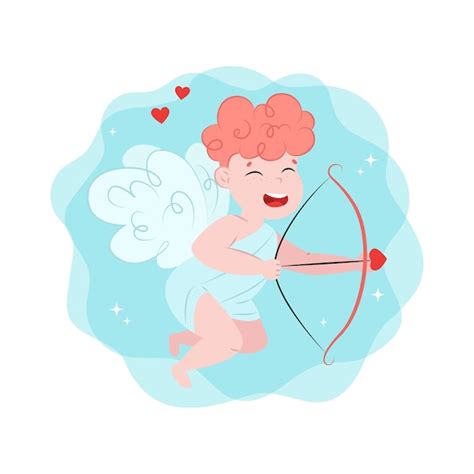 Premium Vector Angel With Heart Valentine Card Heart Cupid Cupid With