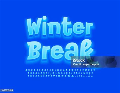 벡터 귀여운 포스터 겨울 방학입니다 재미있는 알파벳 문자 숫자 및 기호 세트의 예술적 세트 겨울에 대한 스톡 벡터 아트 및 기타 이미지 Istock