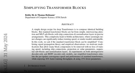 Paper Page Simplifying Transformer Blocks