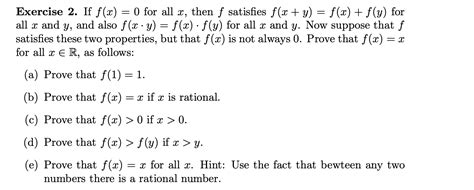 Solved Exercise If F X For All X Then F Satisfies Chegg Com