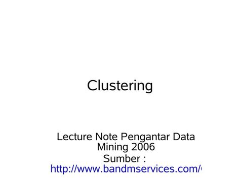 Clustering Ppt