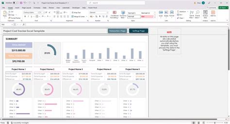 Project Cost Tracker Excel Template Expense And Budget Management Etsy