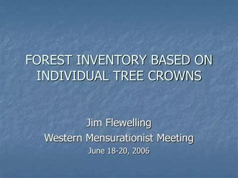 Ppt Forest Inventory Based On Individual Tree Crowns Powerpoint