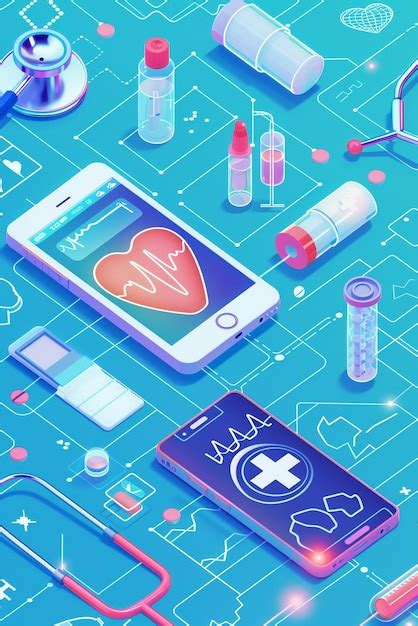 Vivid Animated Health Symbols And Medical Gadgets Premium Ai