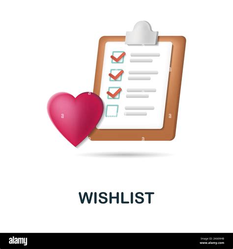 Wishlist Icon 3d Illustration From Online Store Collection Creative