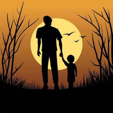 Silueta Papa E Hijo