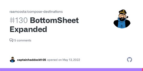 bottomsheet expanded · issue 130 · raamcosta compose destinations · github