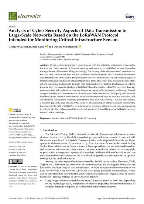 Pdf Analysis Of Cyber Security Aspects Of Data Transmission In Large Scale Networks Based On
