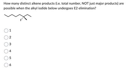 Solved How Many Distinct Alkene Products I E Total Chegg
