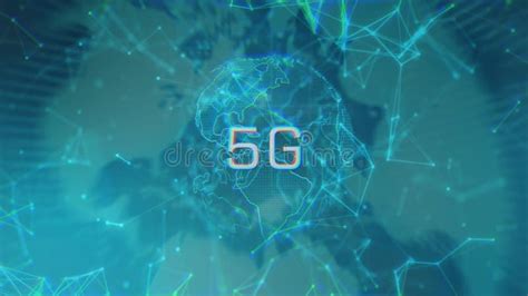 5g text animation over digital globe showing network connections stock video video of globe