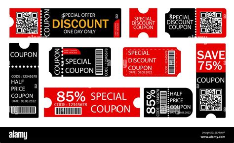 Vector Discount Coupon Half Price Offer Promo Code T Voucher And