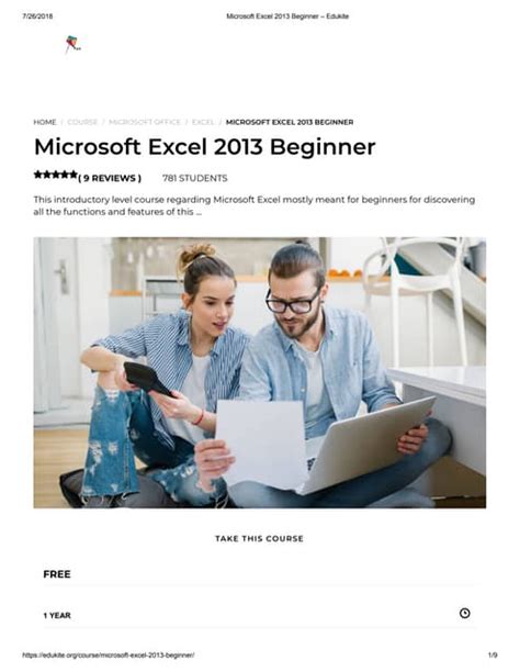 Microsoft Excel 2013 Beginner Edu Kite Pdf