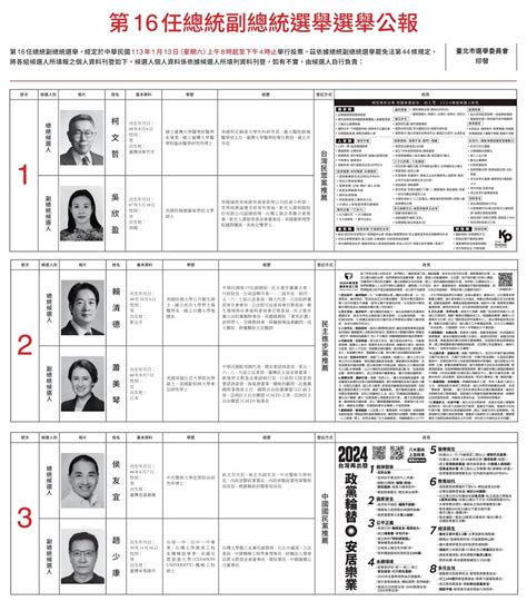 2024總統大選選舉公報電子版線上查詢：總統、副總統選舉公報pdf檔下載 207099 Cool3c