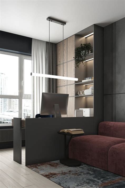 ЖК Клевер парк для Марины и Виталия • Дизайн кабинета Интерьер кабинета Рабочее место